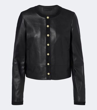 Vince Veste en cuir et daim