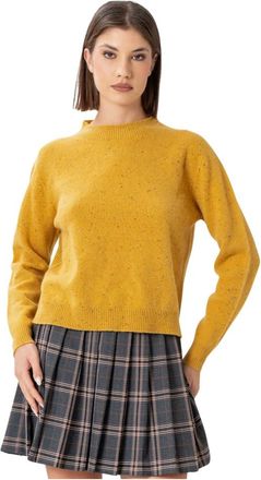 Kocca Femme, Pulls, Jaune, Taille: 42 FR Pull &agrave; Col Rond C&ocirc;tel&eacute;