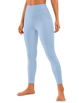 CRZ YOGA Damen Naked Feeling Leggings Sporthose High Waist Yogahose Sport Leggins Fitness Yoga Hose - 64cm Das Brisenblau 40