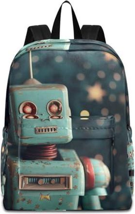 Mnsruu Sac à dos de voyage léger pour adultes, adolescents, étudiants, garçons et filles - Motif robot bleu, Robot Bleu, taille unique
