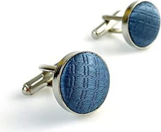 Shlax & Wing Cravate pour Homme Bleu Acier Bouton de manchette assorti uniquement