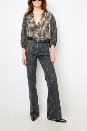 Gerard Darel Jean flare &agrave; pois - ANNA - anthracite
