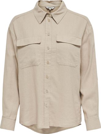 Only ONLCARO L/S OVS Linen BL Shirt CC PNT