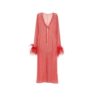 Os&eacute;ree Feather-trim Beach Cover-up