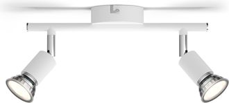 Philips Limbali Deckenspots (50 W), praktische Deckenleuchte mit 2 flexiblen Spots, GU10 Leuchte ohne Leuchtmittel, wei&szlig;