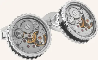 Tateossian Tateossian Manschettenkn&ouml;pfe Round Skeleton Gear Static silber