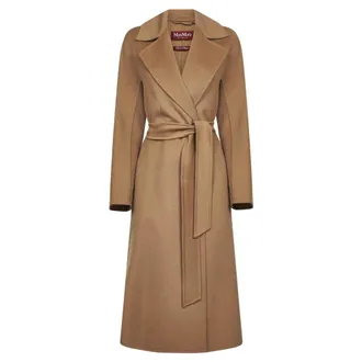 Max Mara Femme, Manteaux, Brun, Taille: 36 FR Manteau Marron Laine Soie Cachemire