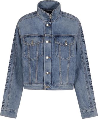 Alexander Wang Femme, Vestes, Bleu, Taille: 38 FR Denim Track Jacket