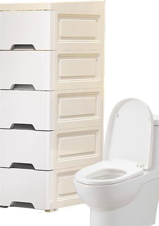 Generico Bodenschrank f&uuml;r Badezimmer, stehender K&uuml;chen-Organizer mit Rollen | mit 5 Schubladen f&uuml;r Badezimmer, Wohnzimmer und Schlafzimmer