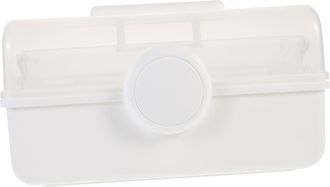 Cabilock Gro&szlig;er Aufbewahrungskoffer mit Mehrschichtiger Treppenstruktur Transparenter Desktop Container Multifunktionale Medizinbox f&uuml;r Haushalt und Reise Lang