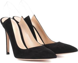 Generic Escarpins à Bout Pointu et Bride arrière pour Femme, Chaussures à Talons Aiguilles Tendance en Daim, à Brides Transparentes et à Bout fermé idéales po