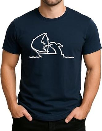 Generic Balum La Linea Lui T-shirt pour homme et femme, en coton de qualit&eacute; sup&eacute;rieure, design tendance 6, T-shirt bleu marine pour homme, XXL