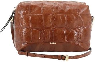Abro Cuir sac &agrave; &eacute;paule bandouli&egrave;re Leather Maxi Cocco Crossbody Bag Kaia Caramel/Cognac brun