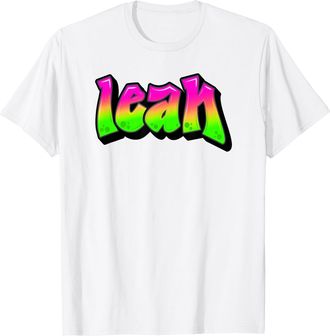 BDAZ Leah Graffiti Personalisierter Name Gr&uuml;n Rosa Frauen M&auml;dchen T-Shirt