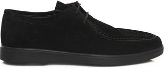 Cerruti Homme, Chaussures, Noir, Taille: 43 EU Derby en Cuir Noir Semelle en Caoutchouc