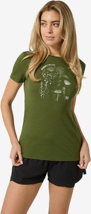 super.natural Print-Shirt f&uuml;r Damen, Merino ROCK FLOWERS TEE Blumen Motiv, atmungsaktiv