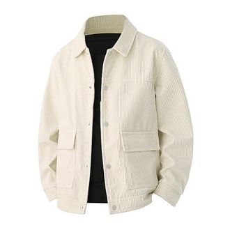 Generic Veste l&eacute;g&egrave;re en velours c&ocirc;tel&eacute; pour homme - Veste d&eacute;contract&eacute;e pour le printemps et lautomne - Veste d&eacute;contract&eacute;e &agrave; manches longues - Avec boutonni&egrave;re