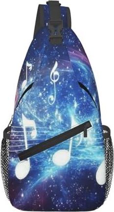 Generic Sac &agrave; dos &agrave; bandouli&egrave;re avec notes de musique &eacute;toil&eacute;es pour homme