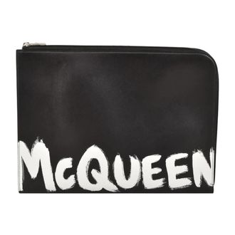Alexander McQueen Leder Geldb&ouml;rsen & Kartenhalter mit Rei&szlig;verschluss - - Accessories - Herren - Schwarzk - ONE SIZE