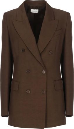 P.A.R.O.S.H. P.a.r.o.s.h., Femme, Vestes, Brun, Taille: 38 FR Raisa Double-Breasted Blazer