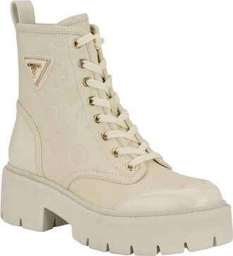 Guess Damen Shun Springerstiefel, Elfenbein 150, 40 EU