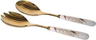 Portmeirion Sara Miller Chelsea Collection Couverts &agrave; salade Dor&eacute; Bo&icirc;te pour Portmeirion