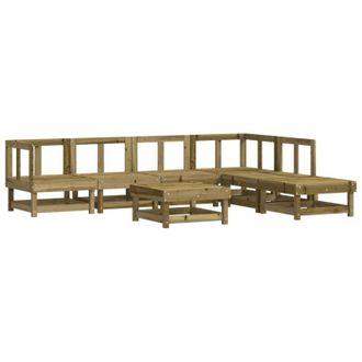 vidaXL Vidaxl - Salon de jardin 7 pcs bois de pin impr&eacute;gn&eacute;