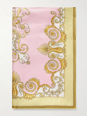 Versace Foulard En Serge De Soie Imprim&eacute;e - Rose