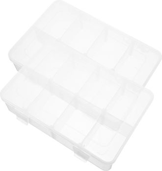 NUOBESTY 2stücke Aufbewarungsbox Mit Fächern Aus Kunststoff Transparent Fächer Herausnehmbar Für Aufbewahrung Von Angelzubehör Schmuck Und Kleinteilen