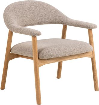 DRAWER Drawer - Fauteuil lounge en tissu bouclette et bois - Naturel chiné - anabate