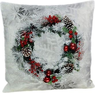 Hossner Kissenhülle Weihnachten Adventskranz Kissen Kissenbezug Hülle (40 x 40 cm)