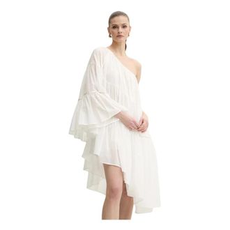 Simona Corsellini Asymmetrisches Stufenkleid - - Dresses - Damen - Wei&szlig; - 3XS