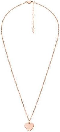 Fossil Collier Pour Femmes Vintage Iconic, Longueur Totale:18+2Chaîne DExtension Collier En Acier Inoxydable Rose-Or, JF03021791