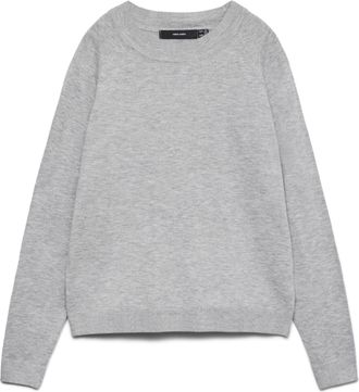 Vero Moda Damen Vmhappiness Ls Raglan Pullove Ga Boo Rep, Light Grey Melange, M