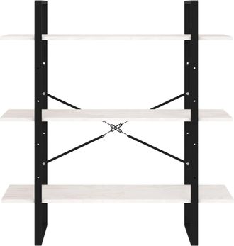 Generic B&uuml;cherregal, Standregal, Wandregal, B&uuml;rorregal, Aktenregal, Regal, Mehrzweckregal f&uuml;r Wohnzimmer, Heimb&uuml;ro, Holzwerkstoff Metall(Wei&szlig; 100x30x105cm) (1