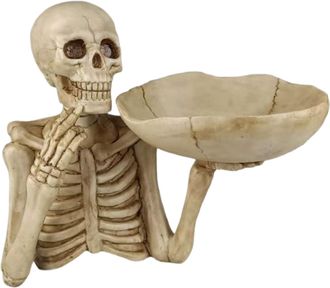 Generic Essens-Skelett-Tablett - Halloween-S&uuml;&szlig;igkeiten-Dish, dekorativer Harz-Tablett-Beh&auml;lter f&uuml;r S&uuml;&szlig;igkeitenpartys zu Hause Urlaub des t&auml;glichen Lebens