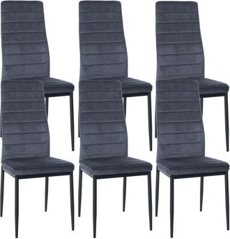 Clp 6er Set Esszimmerst&uuml;hle Mayfair hellgrau Samt