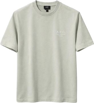 A.P.C. A.p.c., Homme, Tops, Vert, Taille: 2XL T-Shirt Standard Rue Madame