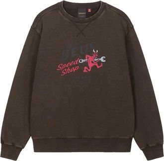 Deus Homme, Sweatshirts et sweats &agrave; capuche, Brun, Taille: M Dogleg Crew SweaT-shirt