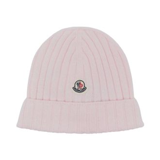 Moncler Bonnet en laine avec logo - unisex - Accessoires - Rose - Taille: 2XS