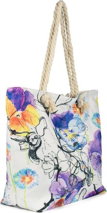 styleBREAKER Strandtasche Strandtasche Veilchen Muster