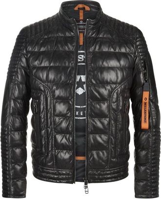 Milestone Lederjacke MSAntony gefütterte Steppjacke in Biker-Optik