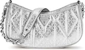 Guess Aldina Top Zip Shoulder Bag Silver