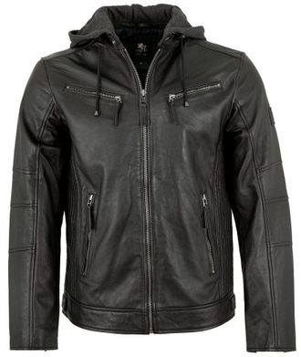 Otto Kern Lederjacke Lando/M OTTO KERN - Herren Lederjacke Kapuze Lammnappa schwarz