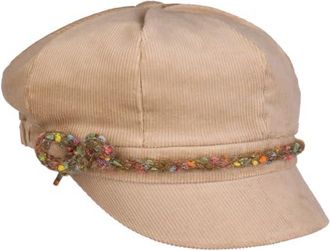 Lierys Tianda Bonnet ballon en velours c&ocirc;tel&eacute; pour femme, fabriqu&eacute; en Italie, &eacute;t&eacute; et hiver, Beige/vert, taille unique