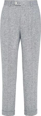 Brunello Cucinelli Homme, Pantalons, Gris, Taille: XL Sharkskin Pantalons