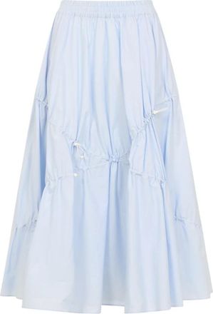 Moschino Femme, Jupes, Bleu, Taille: 34 FR Cotton Poplin Midi Skirt