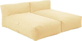 Oviala Salon de jardin modulable avec 2 m&eacute;ridiennes jaune clair - Mixi