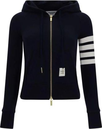 Thom Browne Femme, Sweatshirts et sweats &agrave; capuche, Bleu, Taille: 36 FR Full Zip Sweat &agrave; capuche