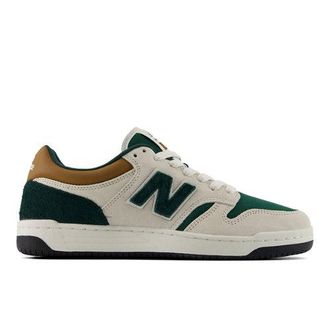 New Balance Unisex 480P in Beige/Gr&uuml;n, Wildleder/Mesh, Gr&ouml;&szlig;e 40.5